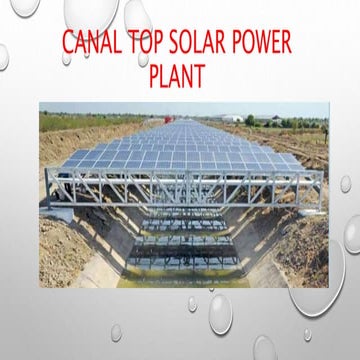 Canal top solar power plant | PPTX