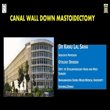 Canal Wall Down Mastoidectomy(MRM) | PPTX