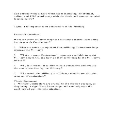 Can anyone write a 1200 word paper including the abstract, online, a.docx