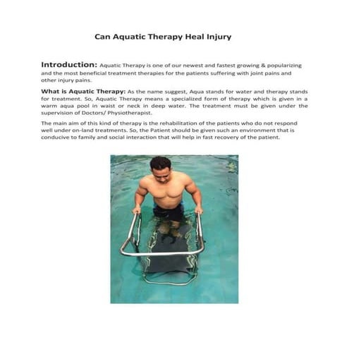 Can Aquatic Therapy Heal Injury | PPT