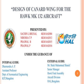 Canard wing for hawk mk 132 aircraft | PPTX