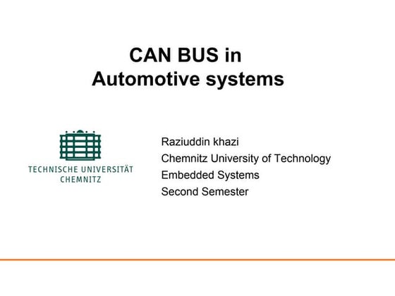 Can Controller Area Network Bus Protocol Ppt