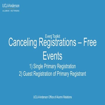 Canceling Registrations - Free Events | PPT