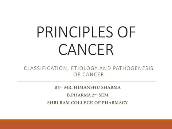 Pathophysiology of cancer | PPTX | Cancer | Diseases and Conditions