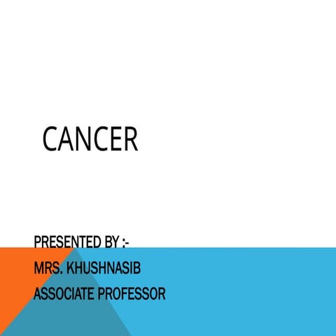 Class 12 biology project on the topic cancer | DOCX