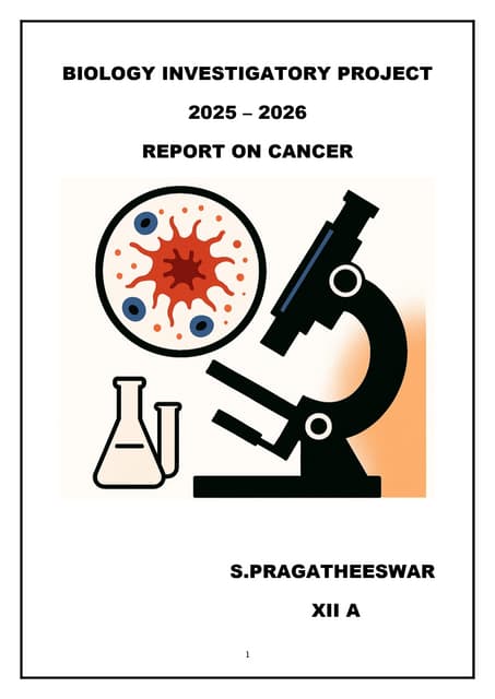 Biology investigatory project | DOCX | Cancer | Diseases and Conditions