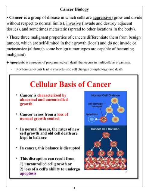 biology of cancer | PPT