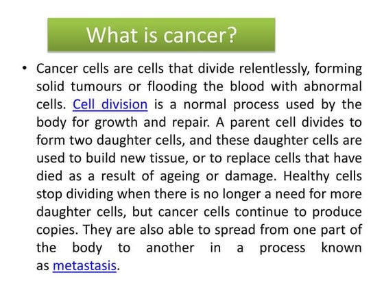 Structure and Characteristics of Normal and Cancerous cells.pptx ...