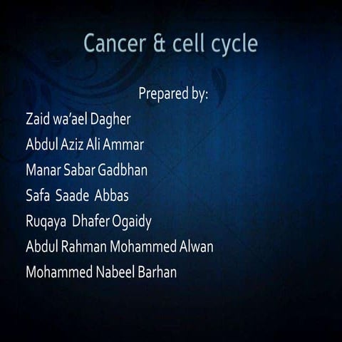 Cancer and cell cycle | PPT