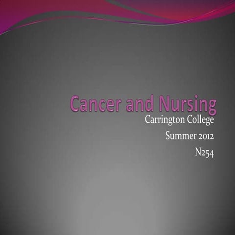 Cancer and nursing | PPTX