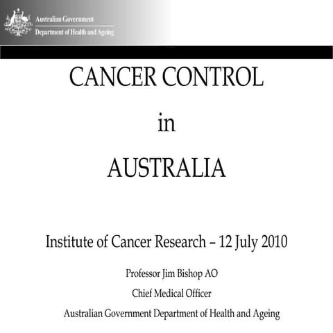 Cancer Control in Australia | PDF