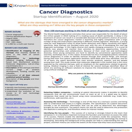 Cancer diagnostics startup identification 2020 flyer | PDF