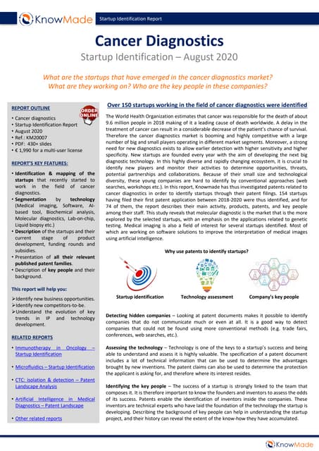 Cancer diagnostics startup identification 2020 sample | PPT