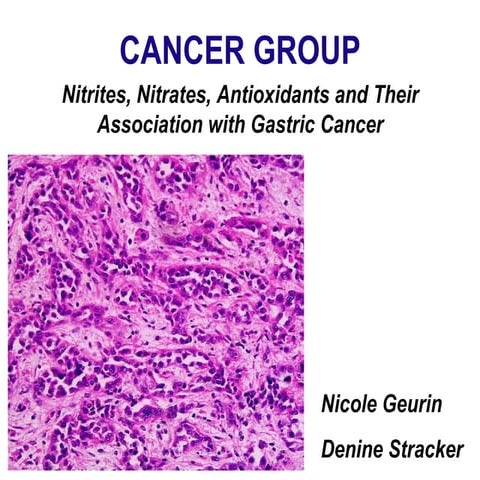 Nitrites, Nitrates, Antioxidants and Their Association with Gastric ...