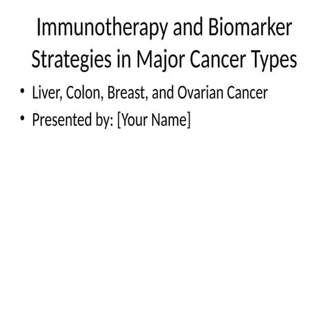 Cancer Cell Immunotherapy Presentation Pptx