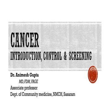 Cancer - Introduction, Control & Screening | PDF