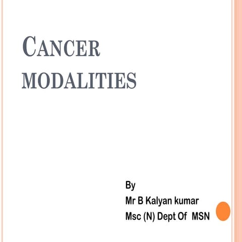 Cancer modalities | PDF