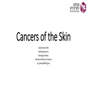 Cancer of the skin | PPTX | Cancer | Diseases and Conditions