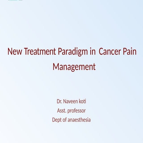 cancer pain 4 paramedics.pptx basics of cancer pain | PPTX