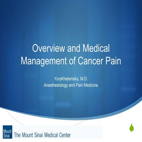 Cancer Pain: Introduction and Medical Management | PPTX