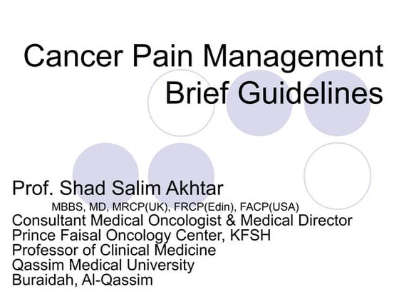 Pain management in cancer patients | PPT