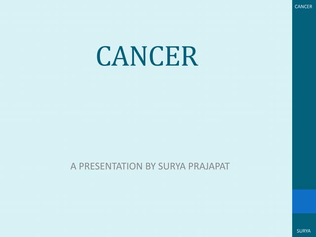 Pathophysiology of cancer | PPTX