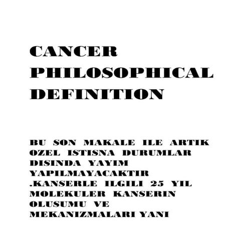CANCER PHILOSOPHICAL DEFINITION.pdf.......... | PDF