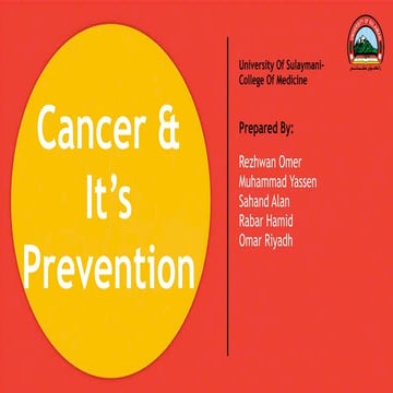Cancer & its prevention | PPT