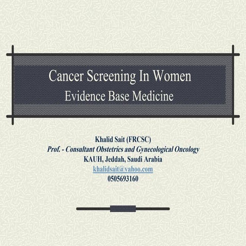 Cancer screening ppt. | PPTX