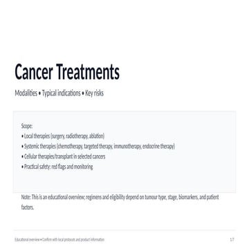 An overview of the types of cancer treatments | PPTX