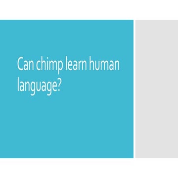 Can chimp learn human language | PPTX