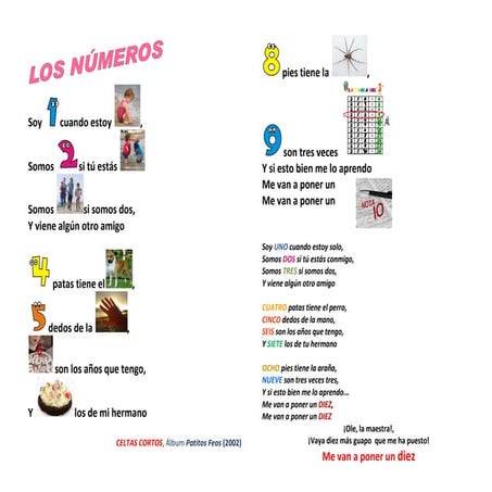 Canción sobre los números de 1 a 10 celtas cortos | PDF | Contemporary ...