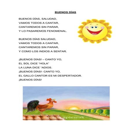 Canción "Buenos Días" | DOCX