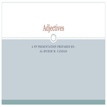 Adjectives | PPT