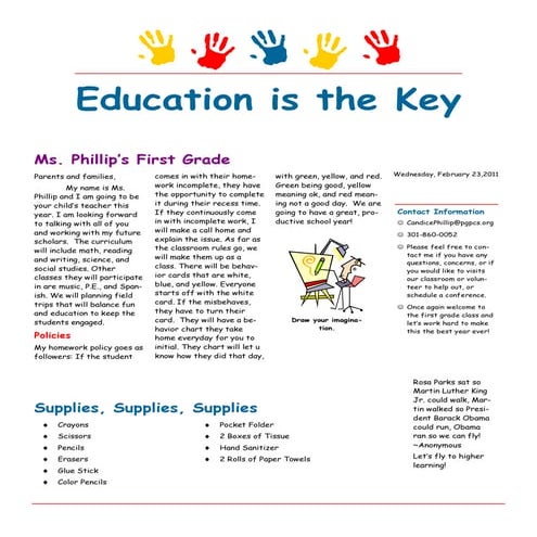 Back To School Newsletter | PDF