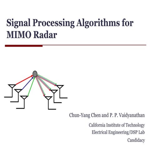 Signal Processing Algorithms For Mimo Radar Ppt 1723