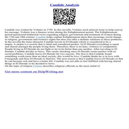 Candide Analysis | PDF