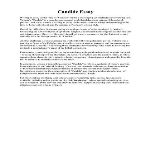 Candide Essay.pdfCandide Essay. Candide Essay. Candide by Voltaire ...