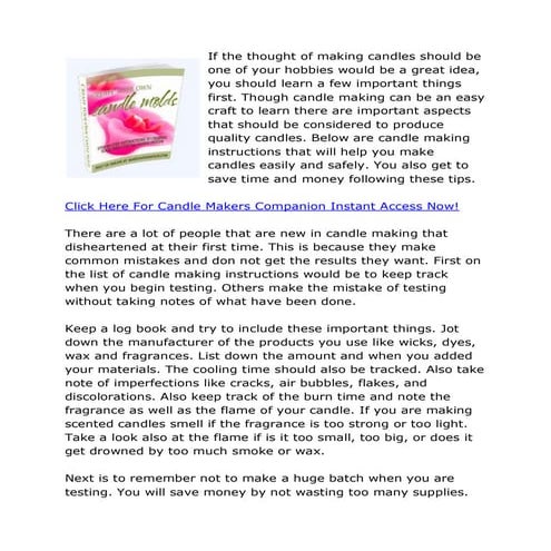Candle Makers Companion - Candle Making Instructions | PDF