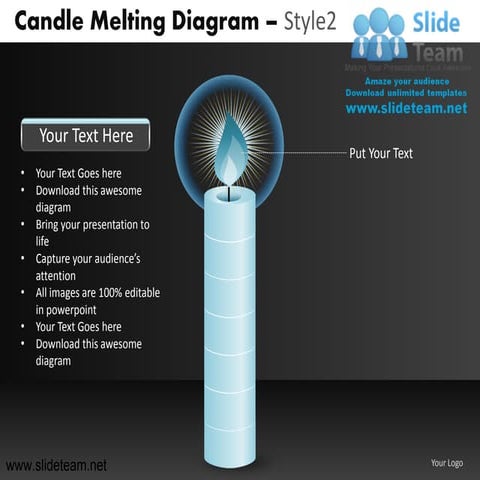 Candle melting steps diagram design 1 powerpoint ppt templates. | PDF