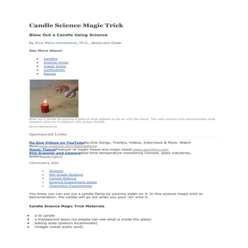 Candle science magic | DOCX