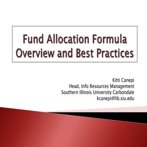 Fund Allocation Formula Overview and Best Practices | PPTX