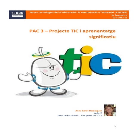 PROJECTE TIC I APRENENTATGE SIGNIFICATIU | PDF