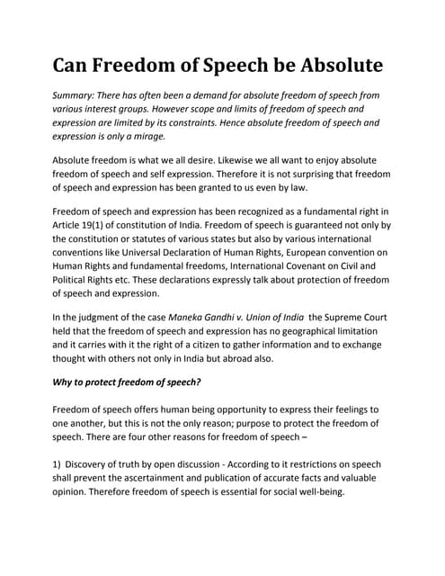 Right to freedom | PPTX | Political Issues & policy | Politics