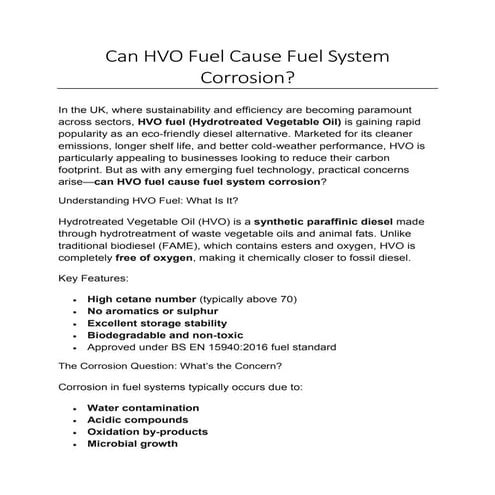 Can HVO Fuel Cause Fuel System Corrosion.pdf