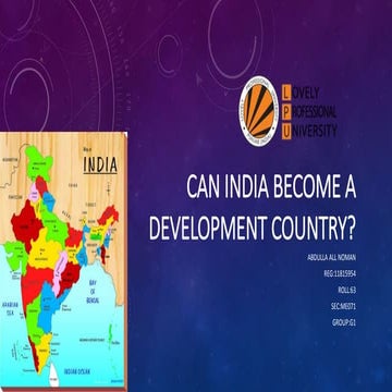 Can india become a development country | PPT