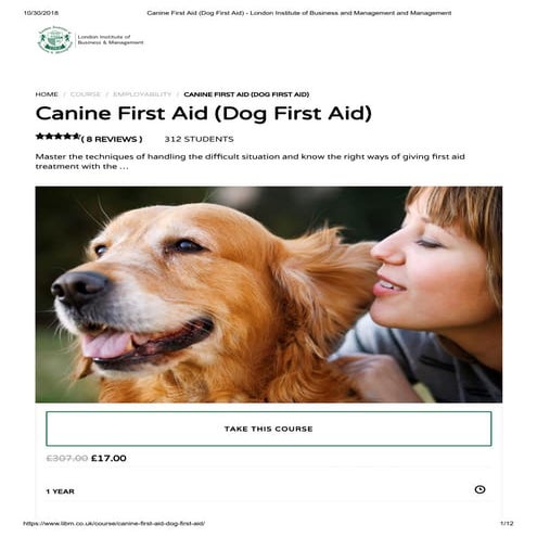 Canine First Aid - Course Gate | PDF