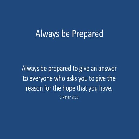 Always be prepared | PPT