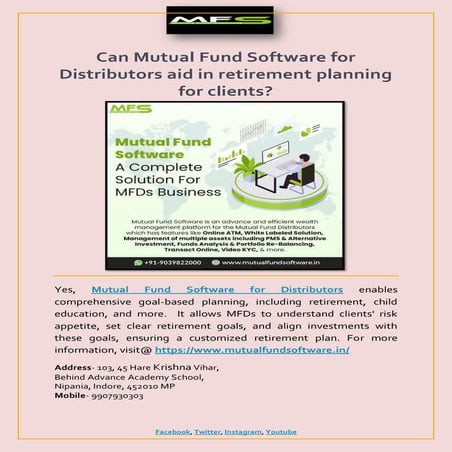 Can Mutual Fund Software for Distributors aid in retirement planning ...