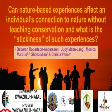 Can nature-based experiences affect an individual’s connection to ...